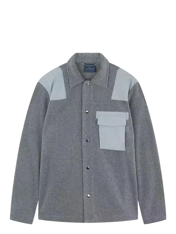 Paul & Shark Panelled Fleece Shirt - Grey