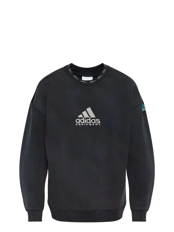 Adidas Logo-patch Crew-neck Sweatshirt - Black