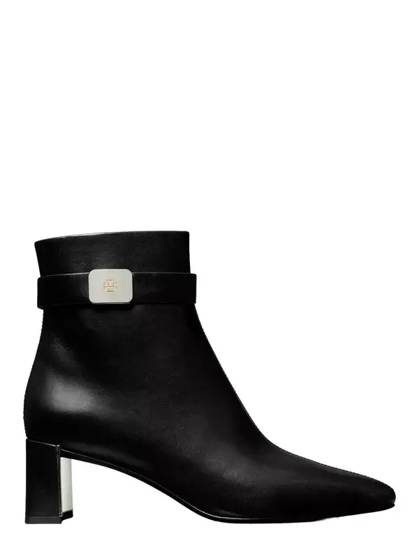 Tory Burch 55mm Leather Buckle-strap Ankle Boots - Black