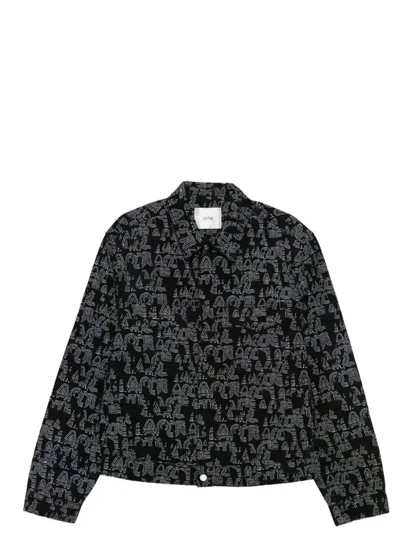 ARTE ANTWERP Graphic-print Denim Jacket - Black