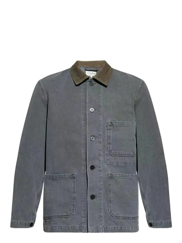 Officine Générale Corduroy-collar Denim Shirt Jacket - Grey