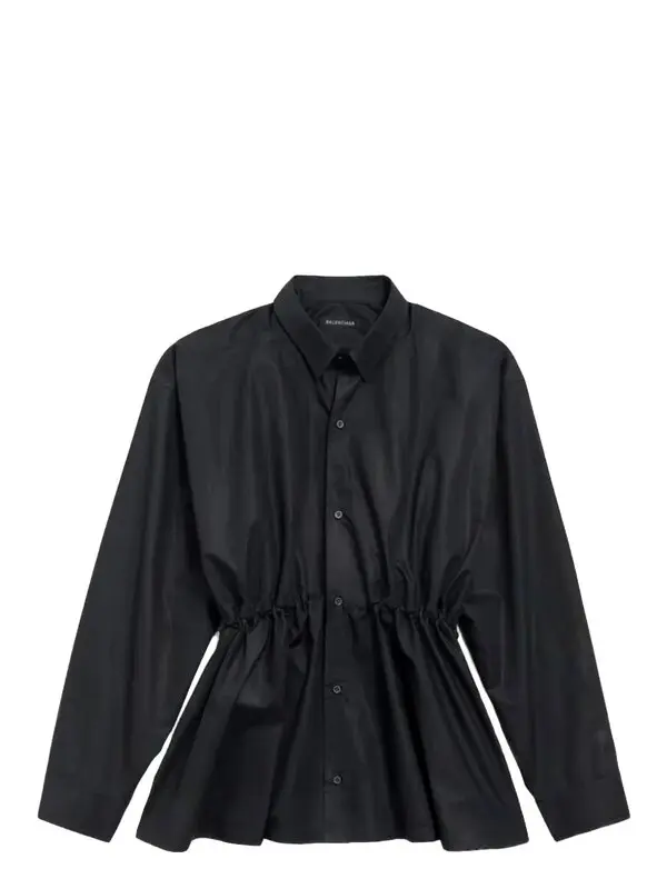 Balenciaga Cotton Shirt Mini Dress - Black