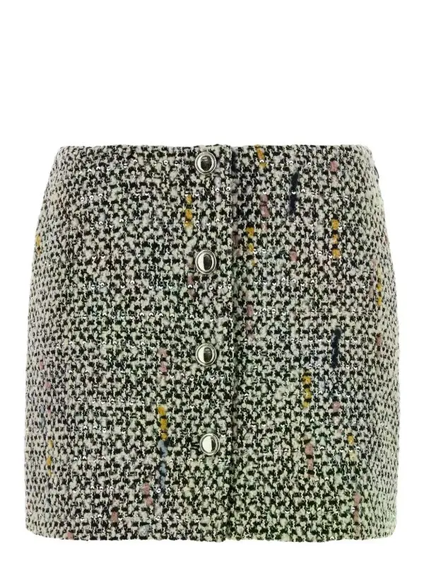 Alessandra Rich Tweed Sequinned Mini Skirt - Neutrals