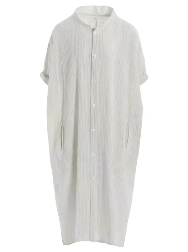 Y’s Striped Shirt Dress - White