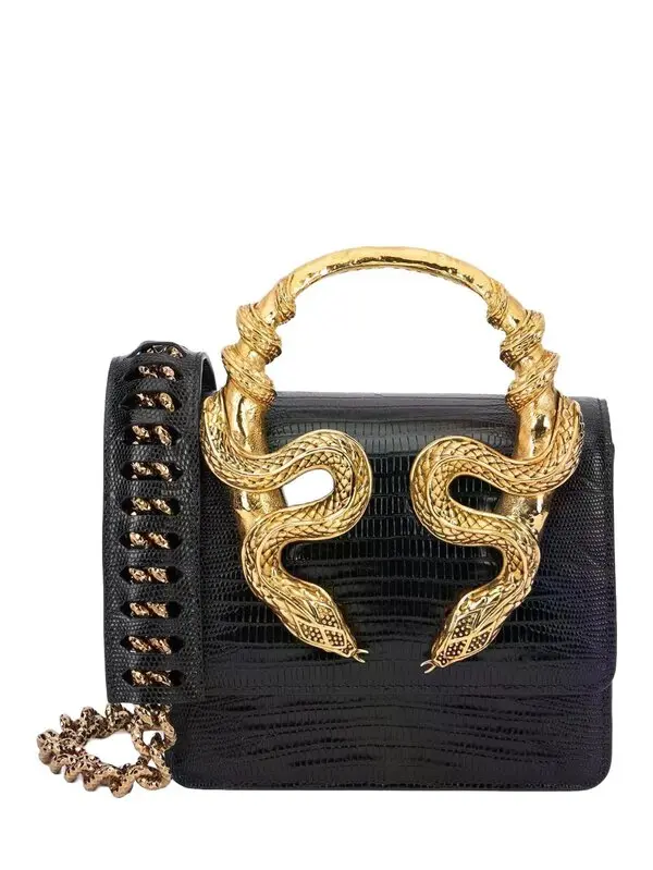 Roberto Cavalli Snake-embellished Chain Tote - Black