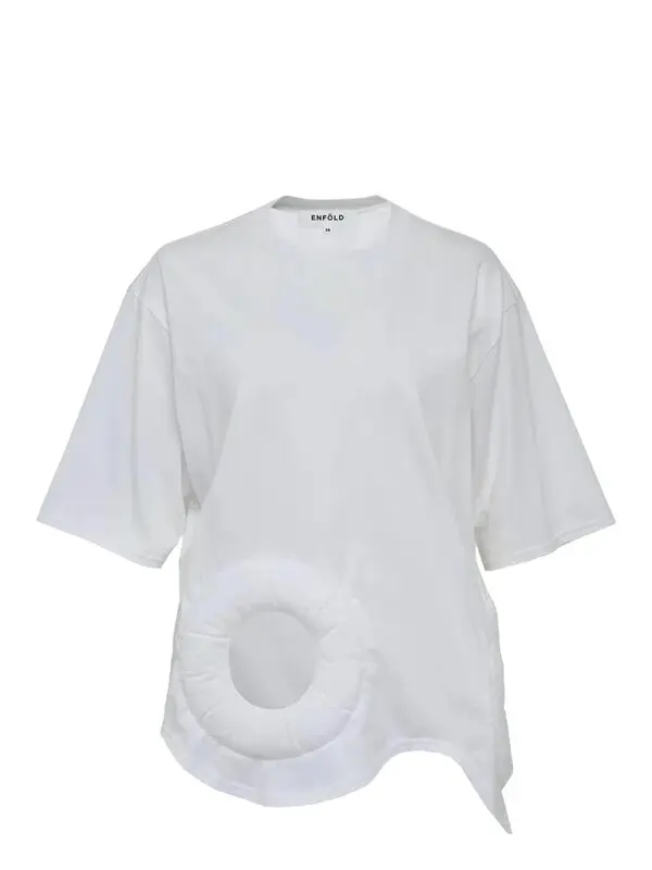 ENFOLD Padded-detail T-shirt - White