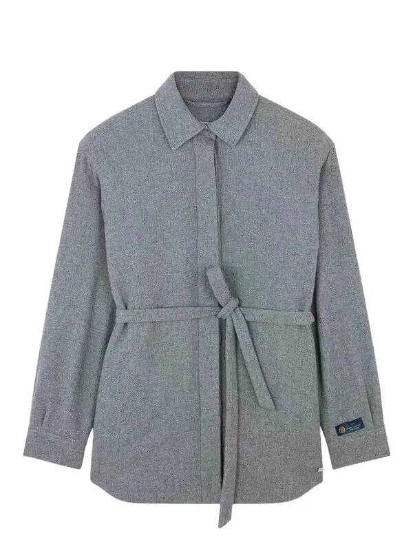 Paul & Shark Belted Wool-blend Jacket - Grey