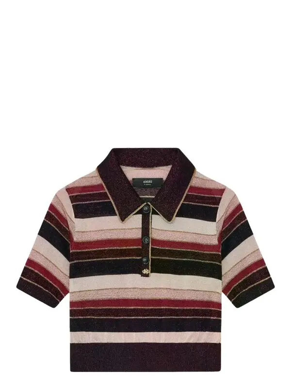 Amiri Striped Polo Top - Red