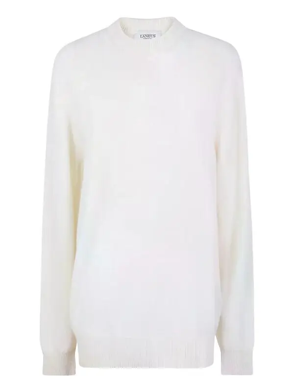 LANEUS Crew-neck Merino-wool Sweater - White
