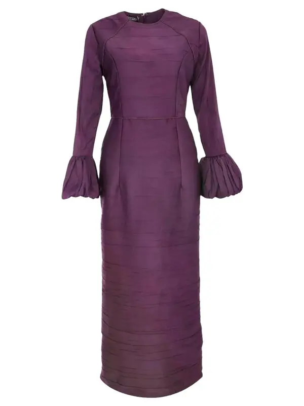 BARUNI Talia Ruffle-cuffs Maxi Dress - Purple