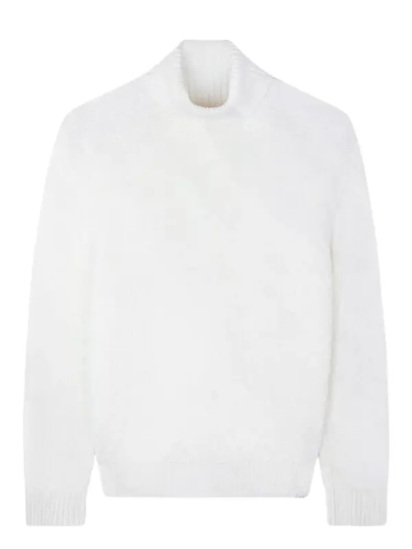 Paul & Shark Turtleneck Virgin Wool Sweater - White
