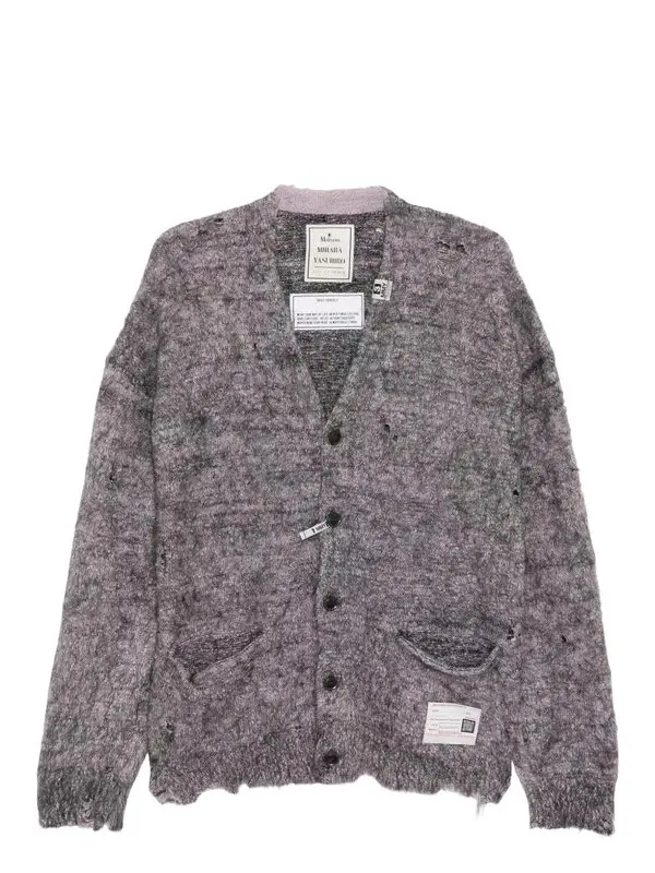 Mihara Yasuhiro Logo-patch Cardigan - Purple