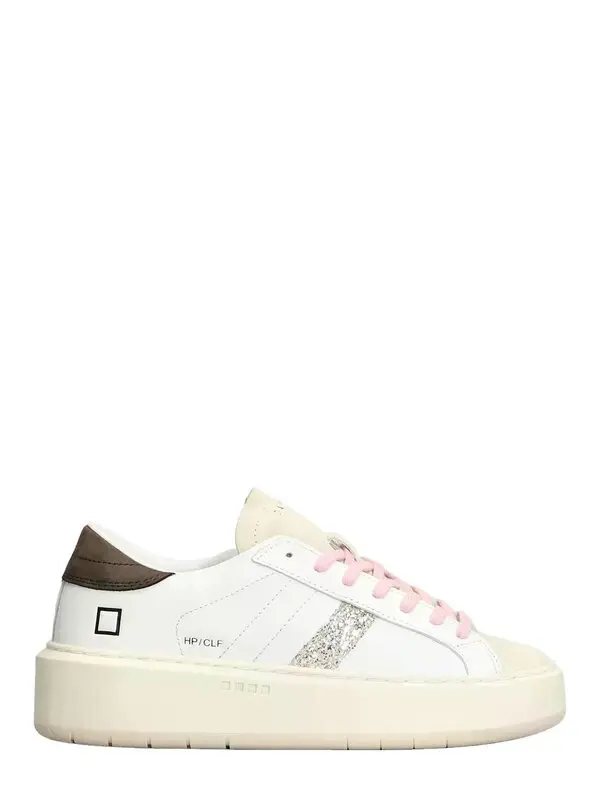 D.a.t.e. Hill Glitter-stripe Platform Sneakers - White