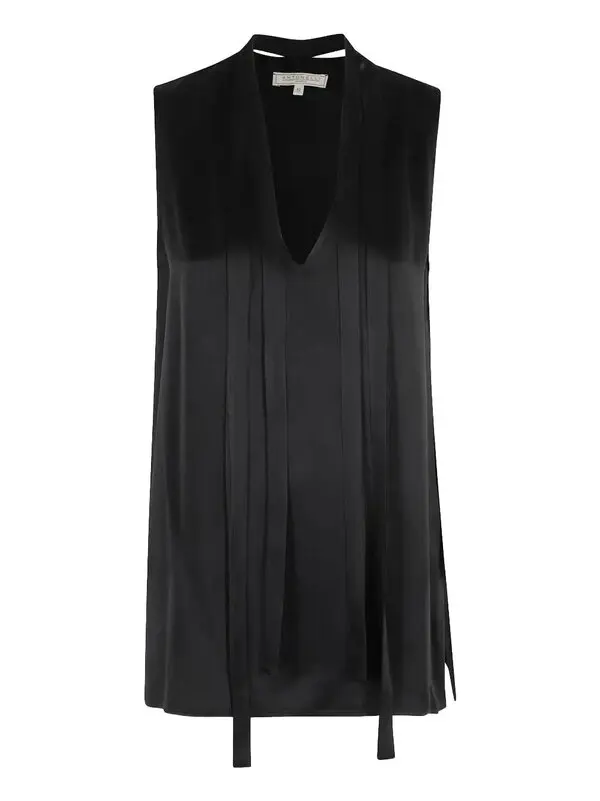 Antonelli Firenze Ribbon-detailing Sleeveless Blouse - Black
