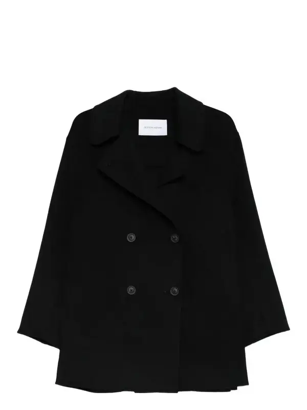 Iris Von Arnim Double-breasted Notched-lapel Coat - Black