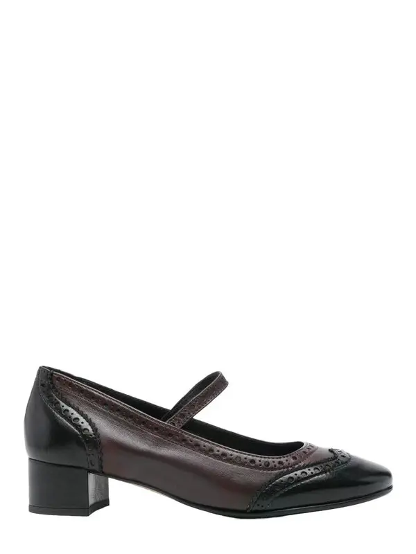 LORENA PAGGI Leather Brogue Pumps - Black