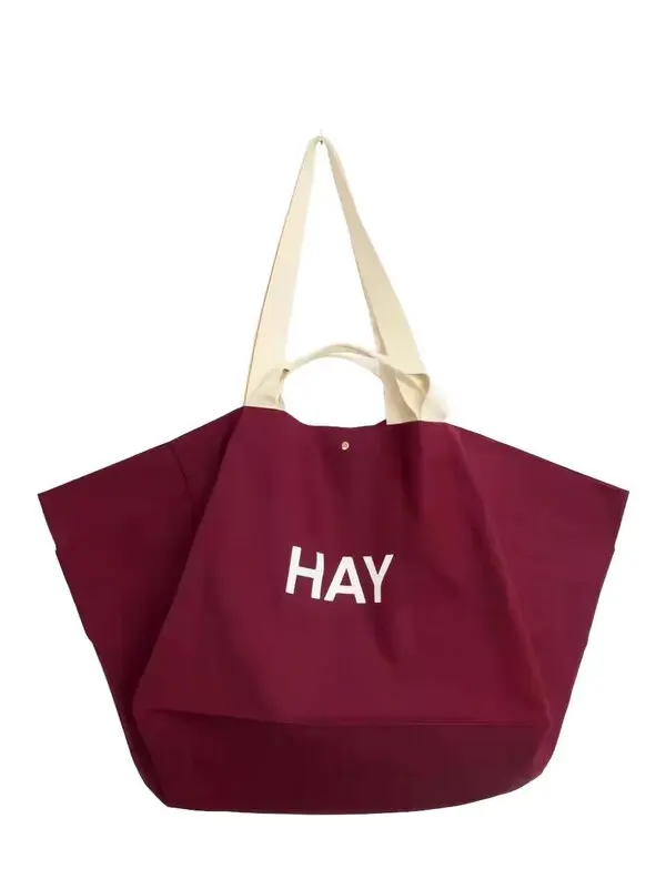 HAY Weekend Logo-print Canvas Tote Bag - Red