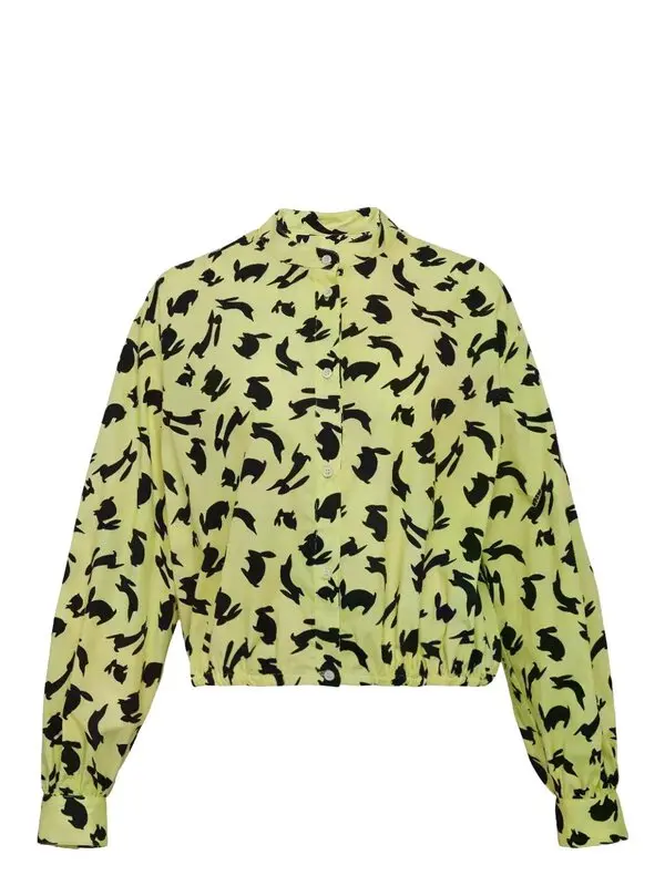 MSGM Rabbit-print Button-up Blouse - Yellow