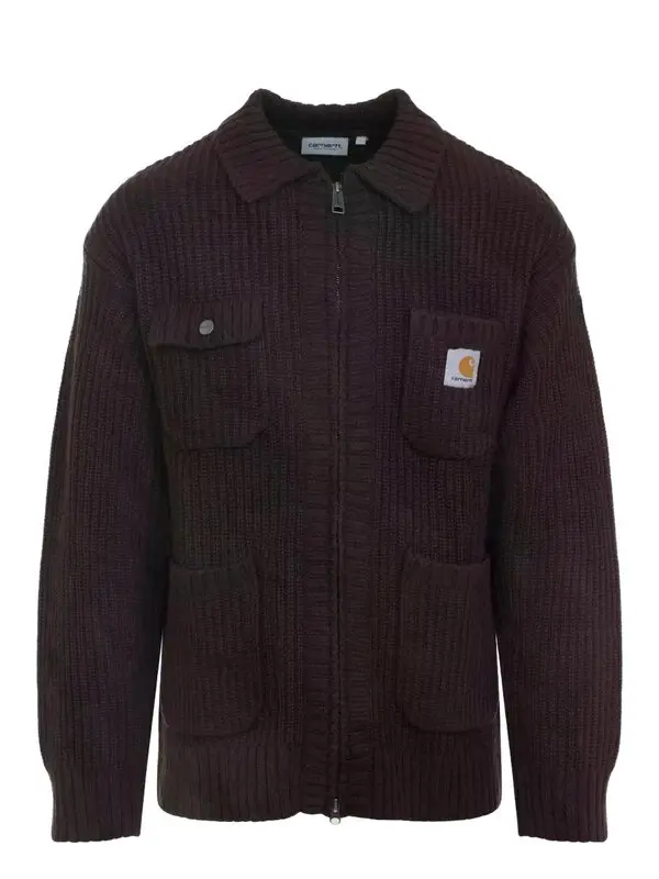Carhartt Work In Progress Ribbed Zip-up Cardigan - Brown