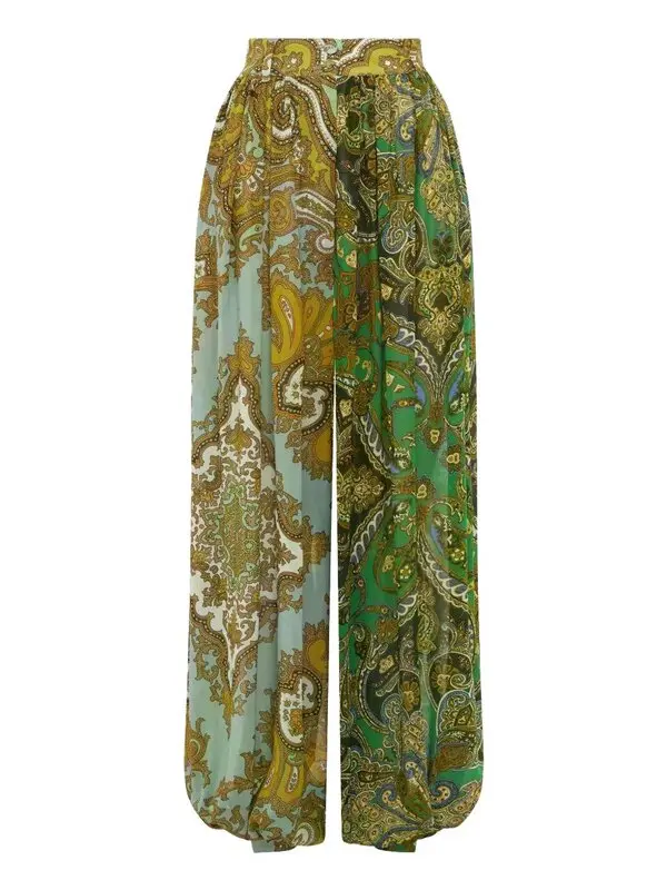 ALEMAIS Clemenza Paisley-print Trousers - Green