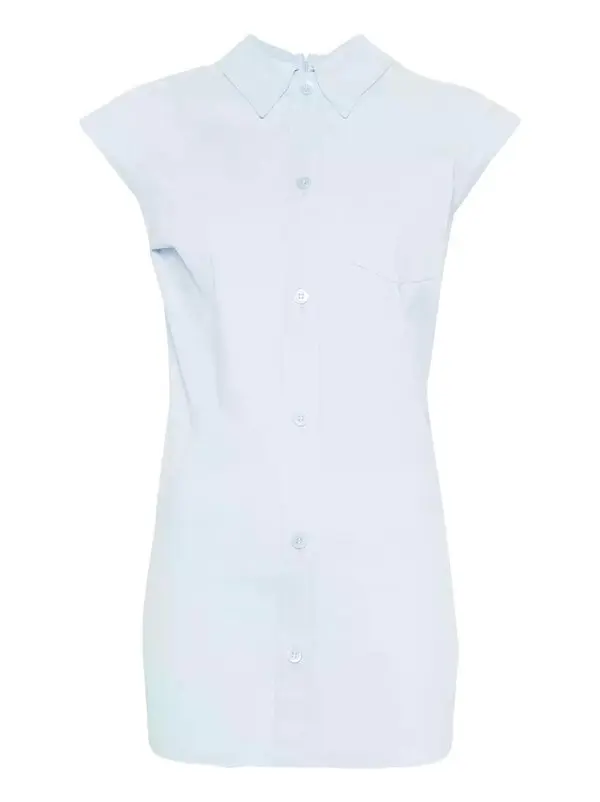 Issey Miyake Short-sleeved Buttoned Blouse - Blue