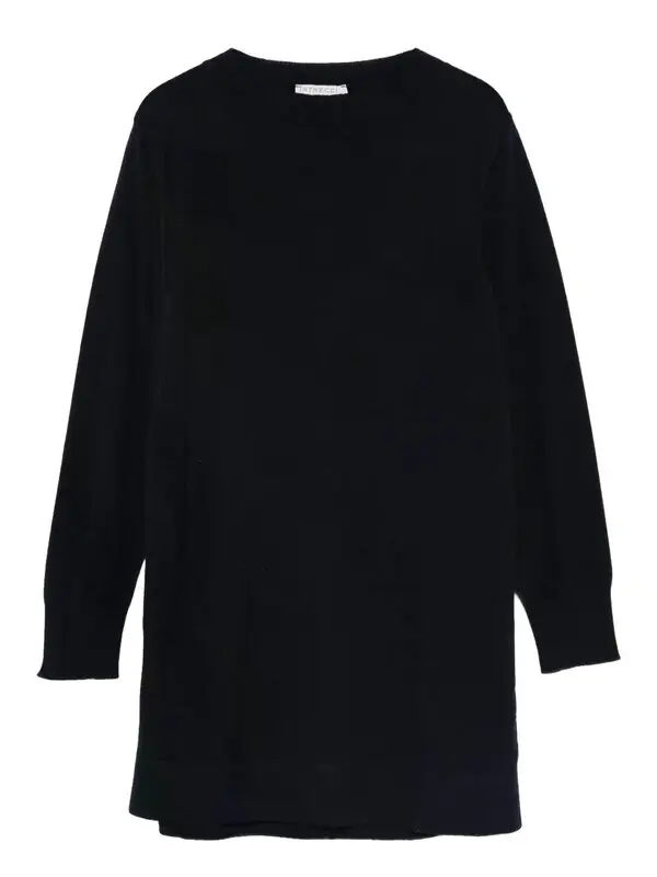 INTRECCI Round-neck Wool Sweater - Blue