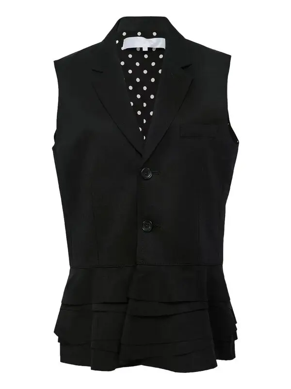 COMME DES GARÇONS TAO Ruffled Peplum Waistcoat - Black