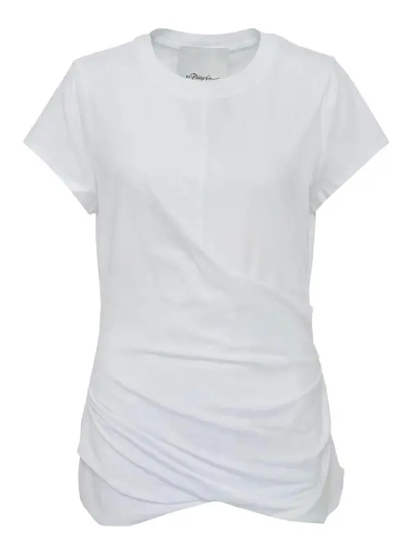 3.1 Phillip Lim Draped Short-sleeve T-shirt - White