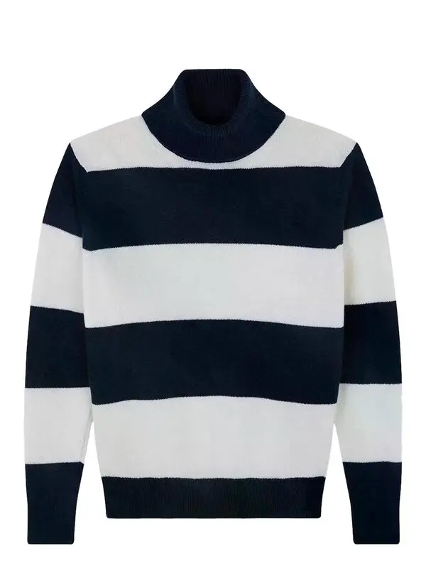 Paul & Shark Striped Turtleneck Sweater - Blue