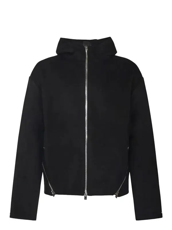 HELIOT EMIL Lasing Zip-up Hooded Jacket - Black