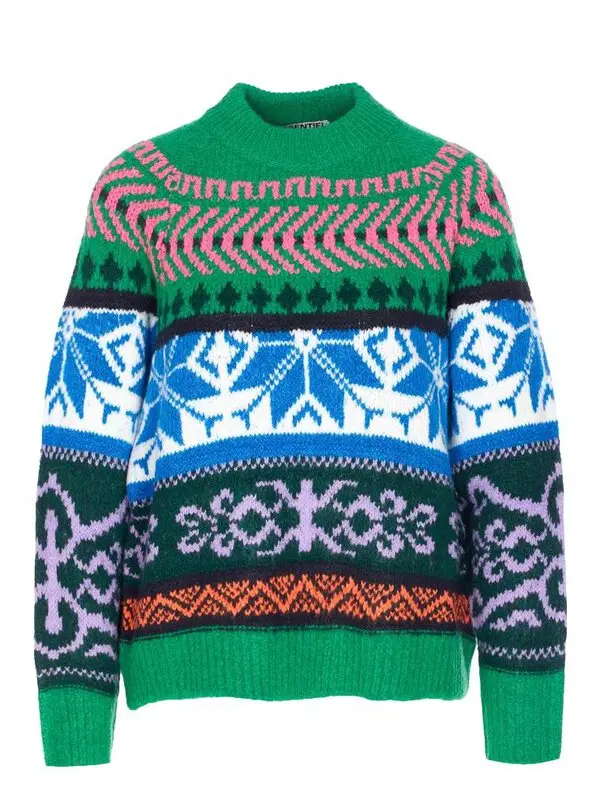 Essentiel Antwerp Irelando Patterned Sweater - Green
