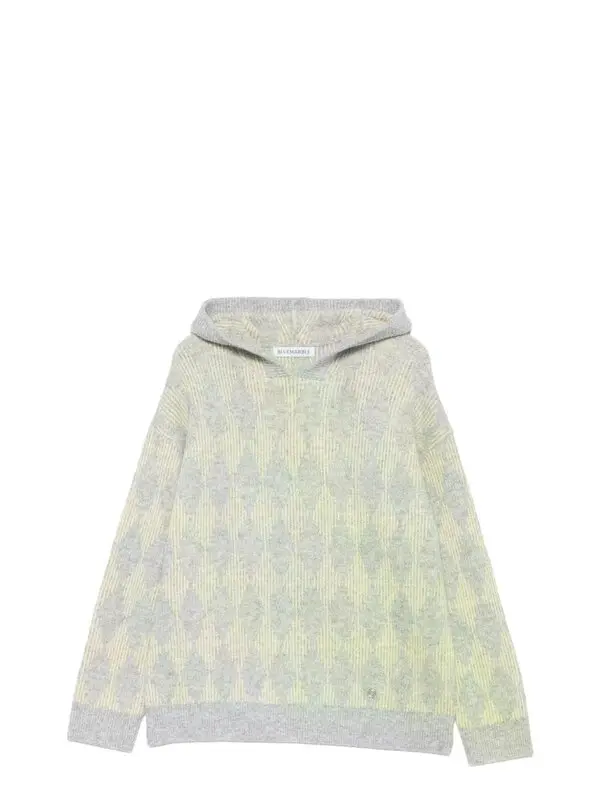 BLUEMARBLE Argyle Hooded Sweater - Grey