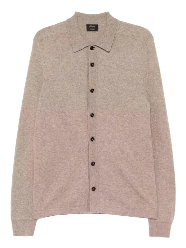Brioni Cashmere Long Sleeve Shirt - Neutrals