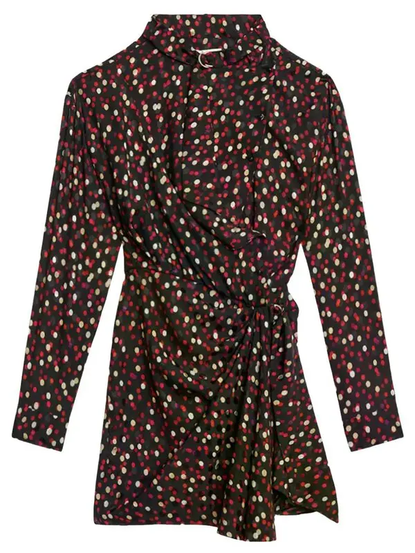 Isabel Marant Polka-dot Wrap Dress - Black