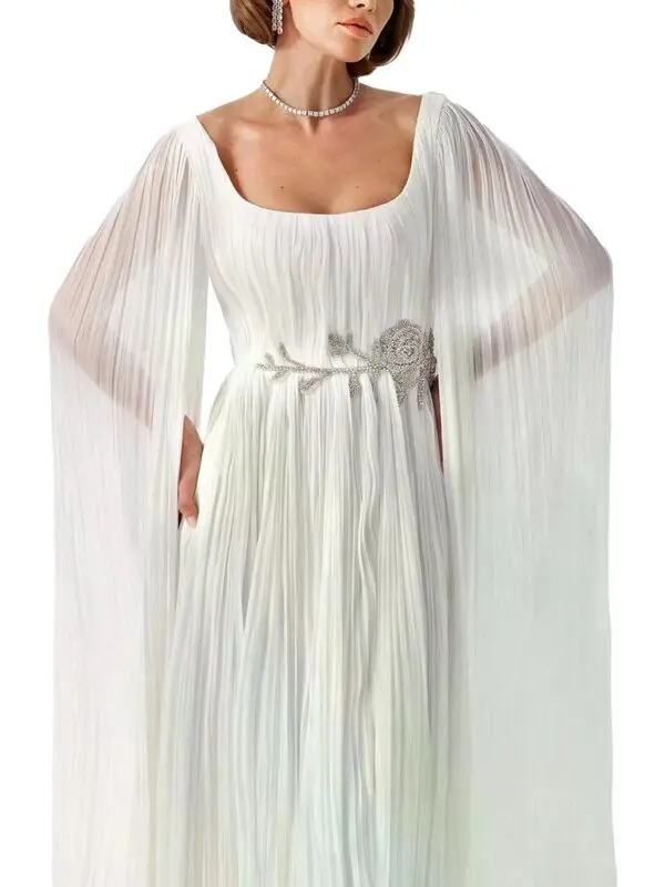 ANA RADU Cape Design Maxi Dress - White