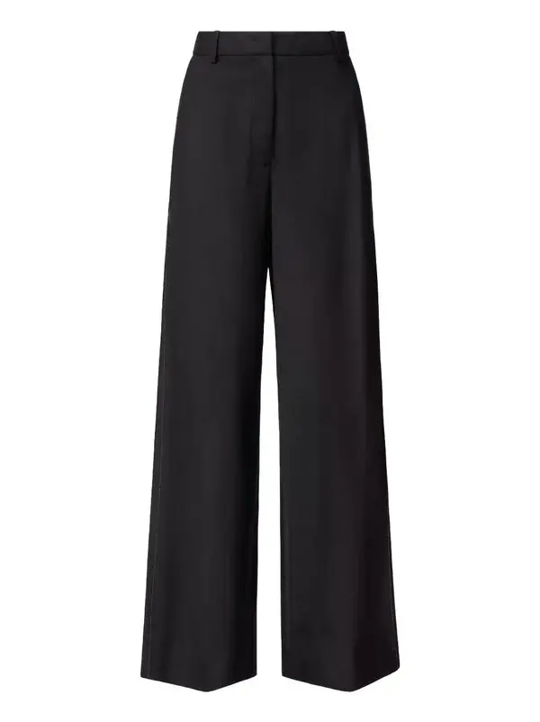 Fabiana Filippi Side-stripe Wide Leg Trousers - Black