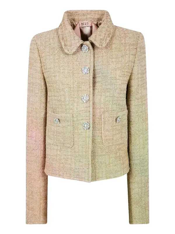 N°21 Long-sleeved Tweed Jacket - Gold