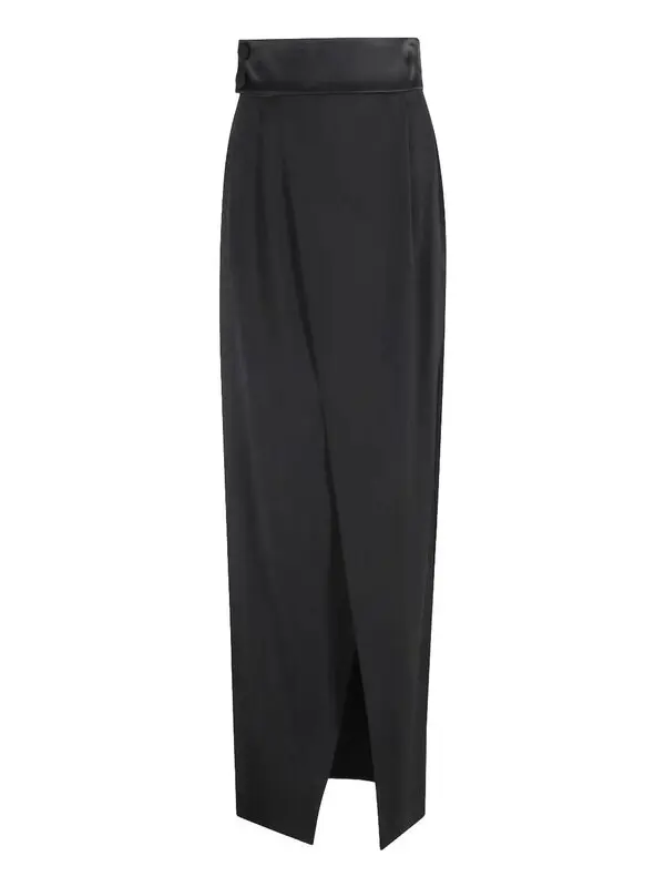 Erika Cavallini Satin-trim Midi Wrap Skirt - Black