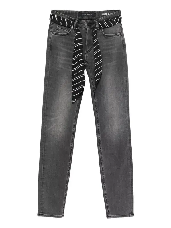 Marc O'polo Striped Belt Jeans - Grey