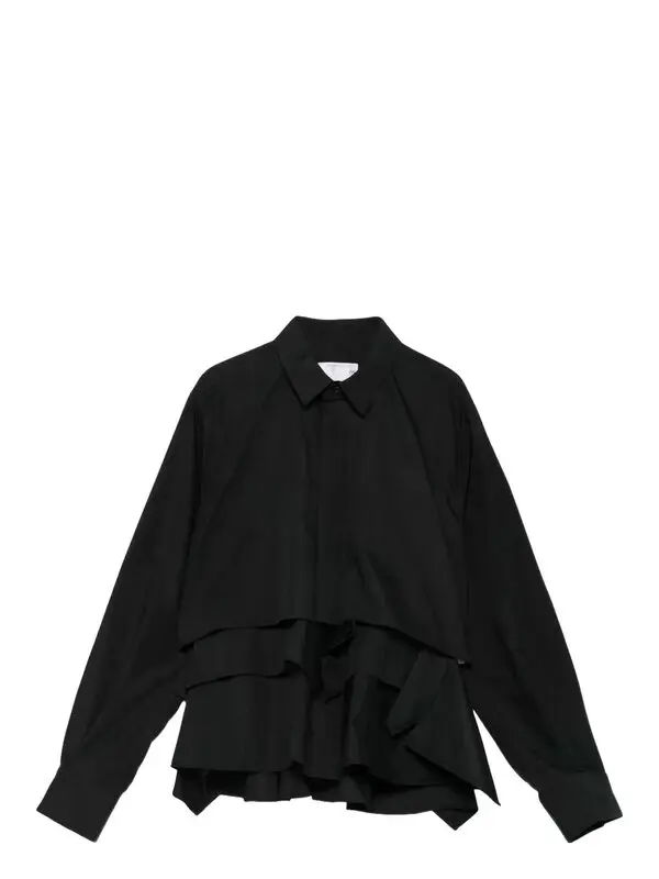 Sacai Layered Ruffled Shirt - Black