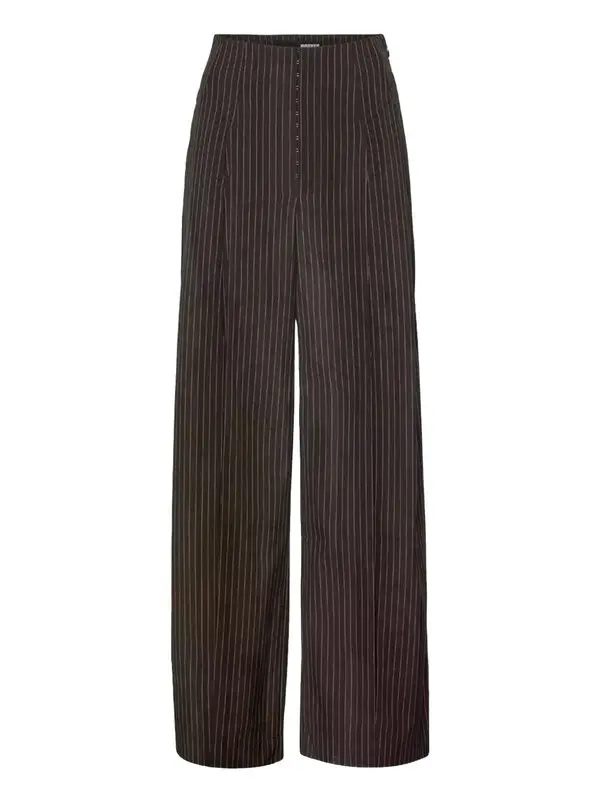 Remain Birger Christensen Pinstripe Wide-leg Trousers - Brown