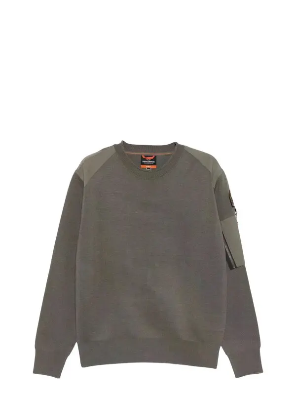 PARAJUMPERS Crew-neck Panelled Sweatshirt - Brown