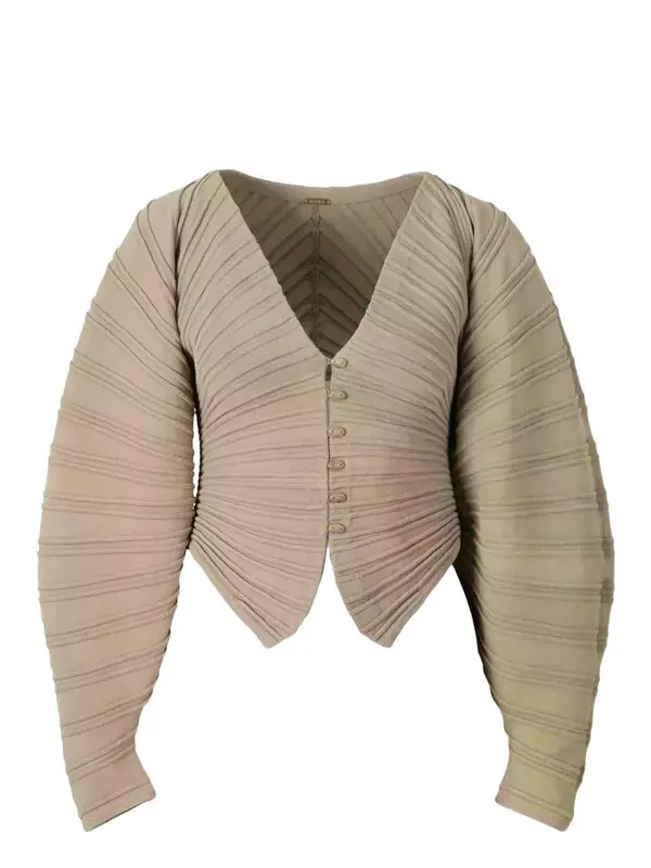 Cult Gaia Ribbed Button-up Cardigan - Brown