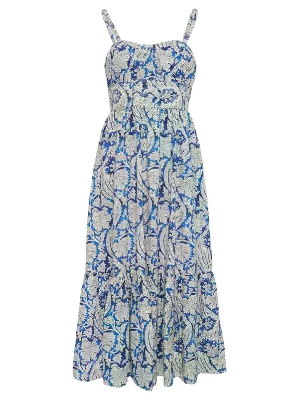 Ulla Johnson Floral-pattern Midi Dress - Blue