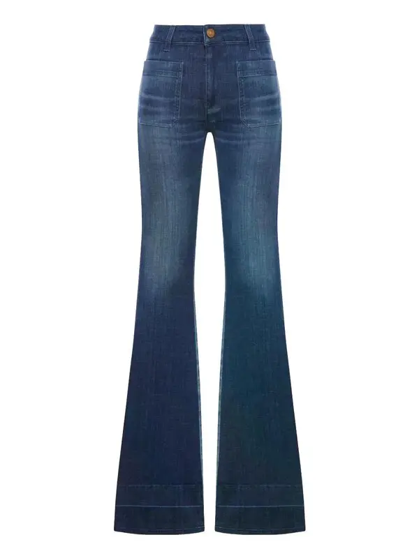 Seafarer Flared Jeans With Pocket Detail - Blue