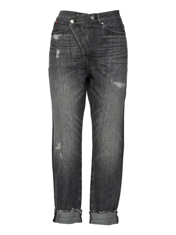 NO44 Crossover Distressed Jeans - Grey