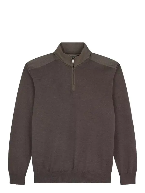 Paul & Shark Long-sleeved Wool Polo Shirt - Brown