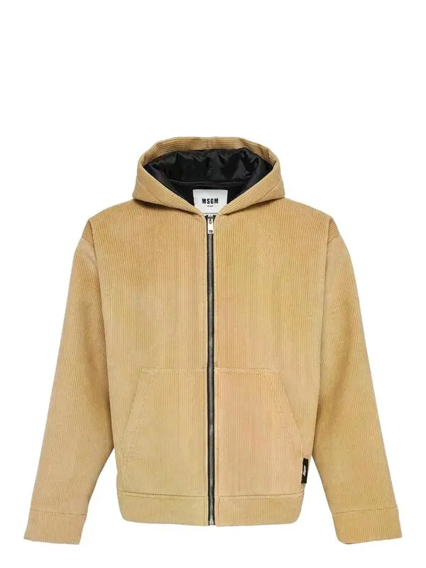 MSGM Hooded Corduroy Jacket - Brown