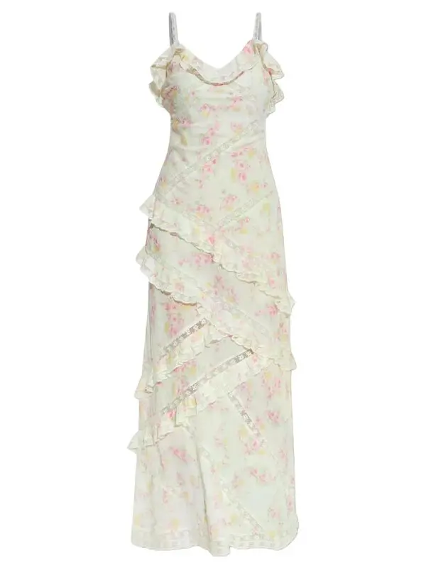 LoveShackFancy Nocelle Floral-lace Ruffled Dress - White