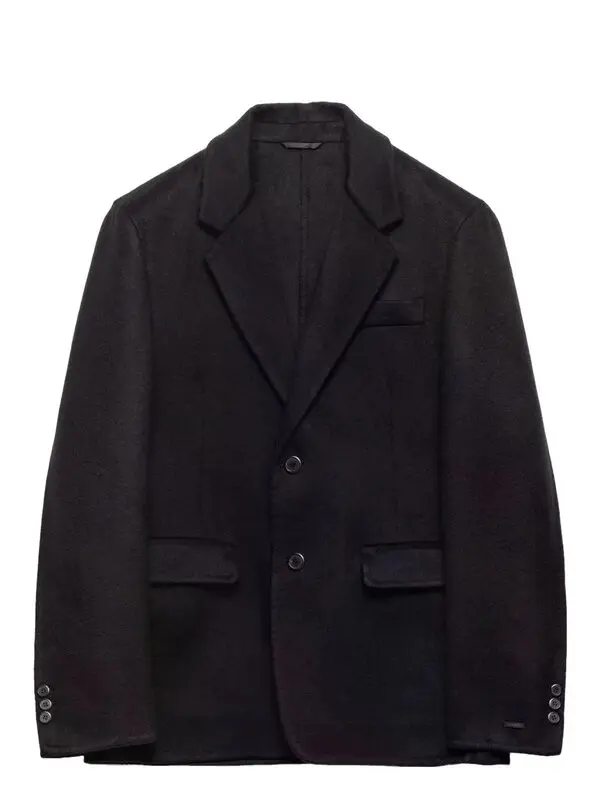 Prada Notch-lapels Cashmere Blazer - Black